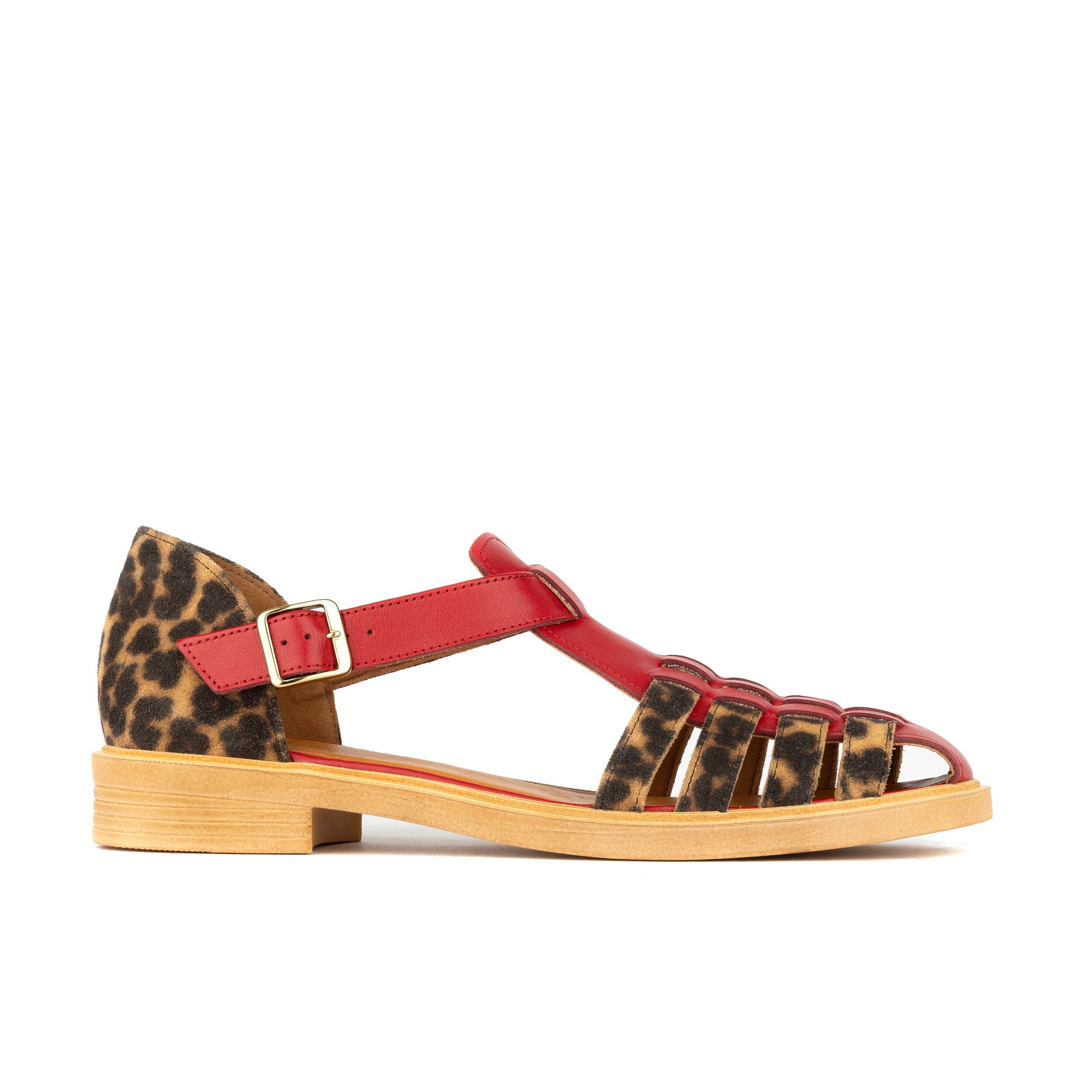 Women’s Fisherman Sandals Leopard Red Embassy London Sandy – Embassy ...
