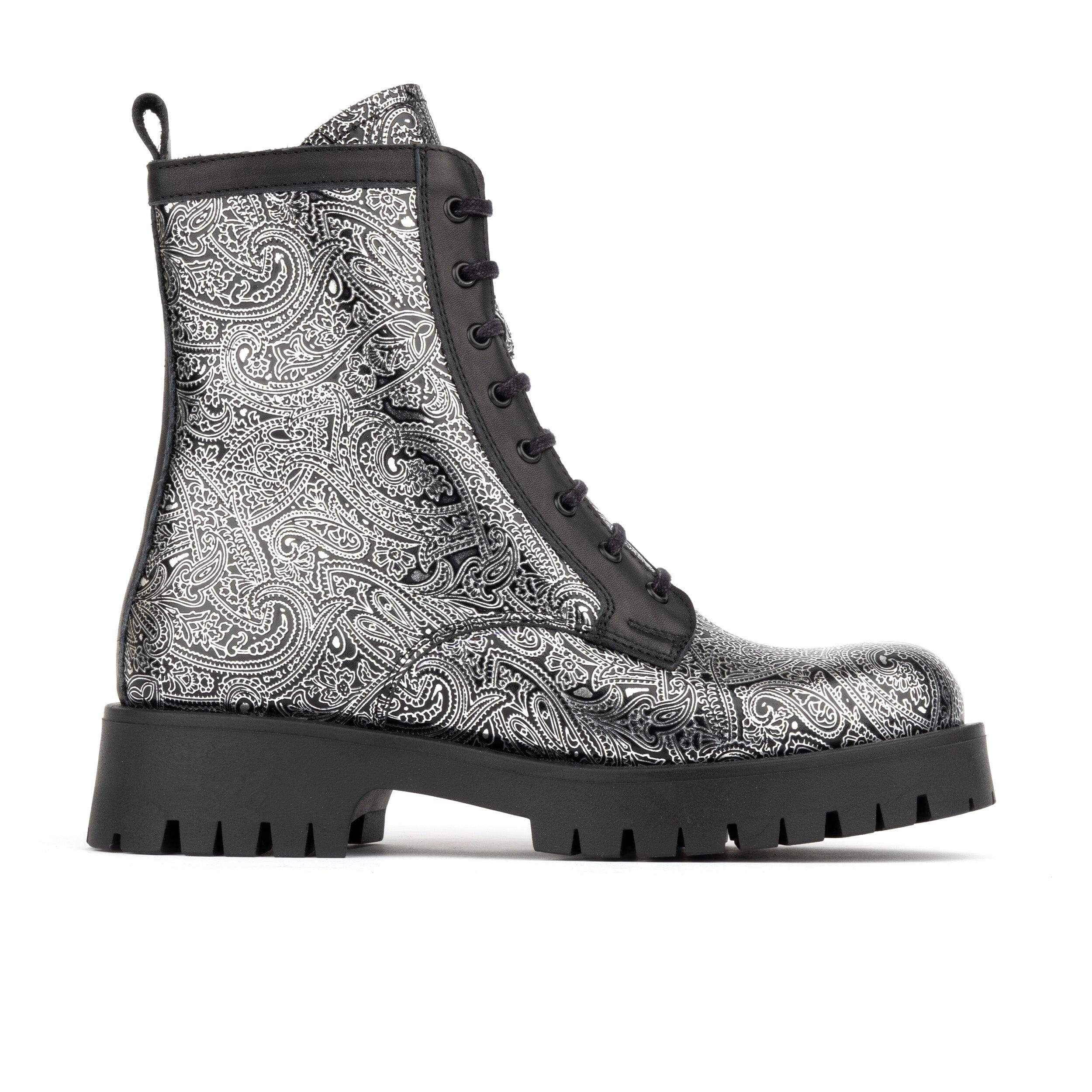 Traveller Platform Wool Black Silver | Womens Ankle Boots | Embassy ...