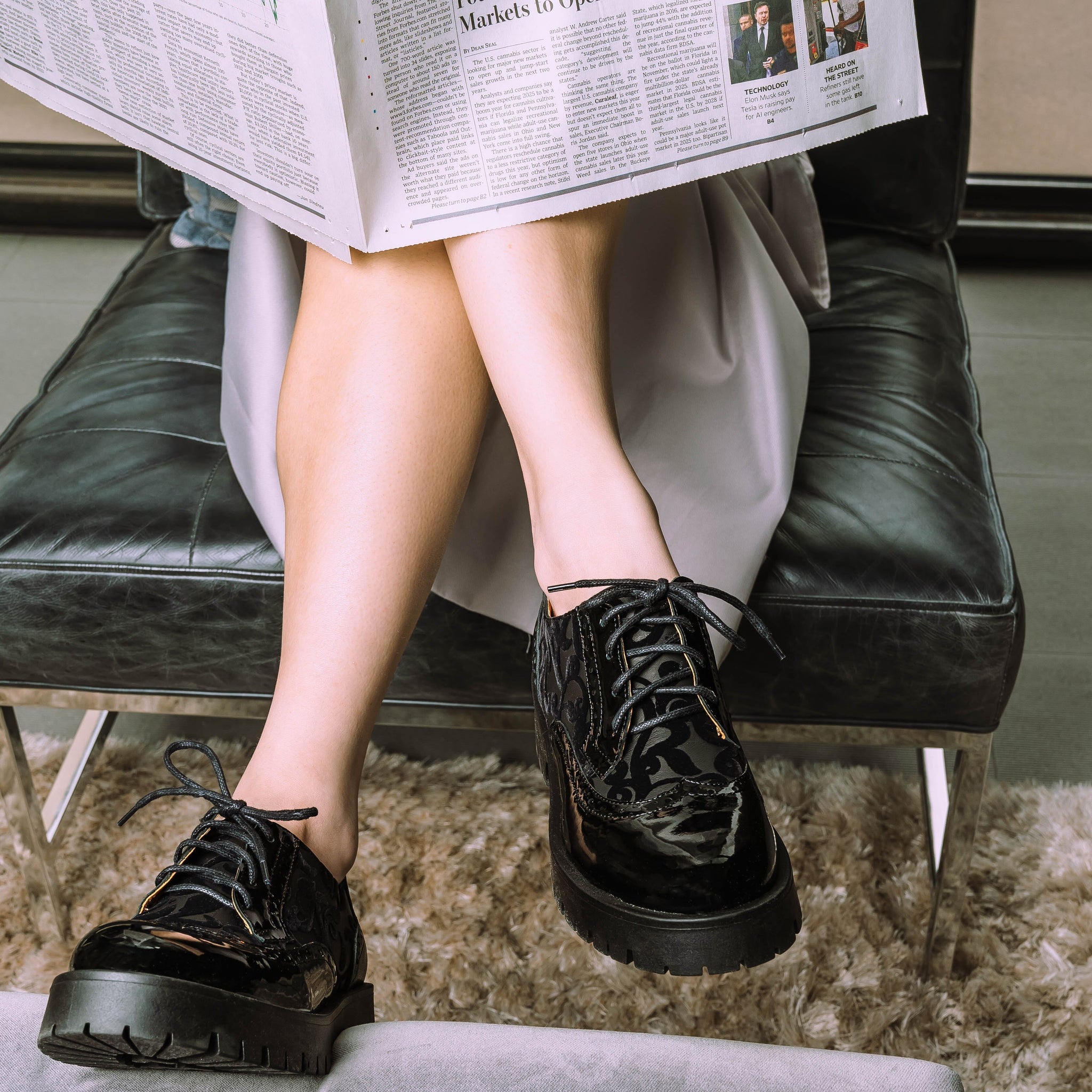 Artisan - Black Floral | Womens Oxford Shoes | Embassy London USA
